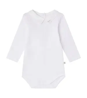 Bonpoint Organic Cotton Bodysuit - White