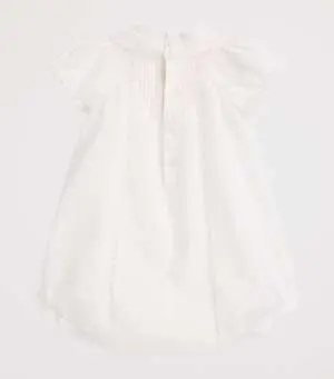 Bonpoint Cotton Embroidered Bubble Bodysuit
