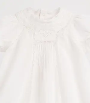 Bonpoint Cotton Embroidered Bubble Bodysuit