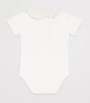 MARIE-CHANTAL Pima Cotton Bodysuit With Ruffled Collar