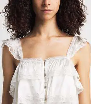 Alice + Olivia Tiered Lace Blouse