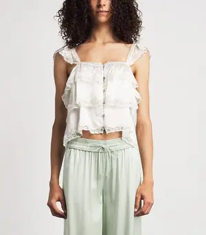 Alice + Olivia Tiered Lace Blouse