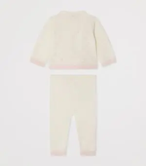 Bonpoint Pointelle Knit Cardigan And Leggings Set