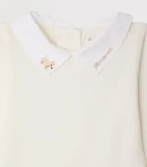 Bonpoint Cotton Embroidered Julliet Bodysuit