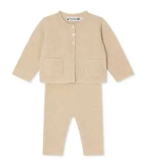 Bonpoint Cashmere Cardigan And Trousers Set