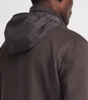 Herno Virgin Wool-cashmere Field Jacket With Stand Collar And Zip-up Hood
