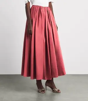 ABADIA Pleated Bodice Maxi Dress