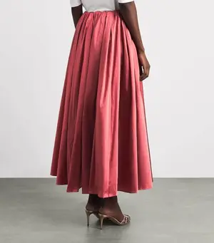 ABADIA Pleated Bodice Maxi Dress