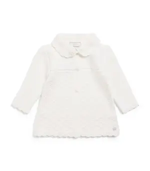 PAZ RODRIGUEZ Knitted Coat With Peter Pan Collar - Ivory