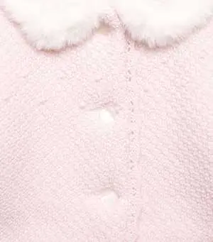 PAZ RODRIGUEZ Wool Knitted Coat With Faux Fur Trim