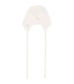 PAZ RODRIGUEZ Cotton Knit Bonnet With Lace Trim - Ivory