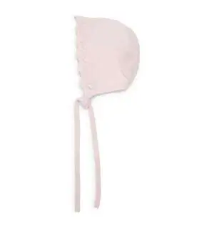 PAZ RODRIGUEZ Cotton Knit Bonnet With Lace Trim - Pink
