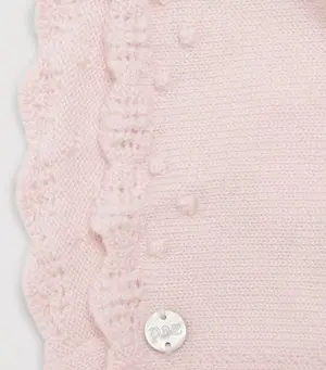 PAZ RODRIGUEZ Cotton Knit Bonnet With Lace Trim