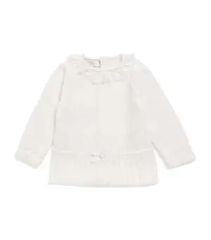PAZ RODRIGUEZ Cotton Lace-trim Sweater With Bow Detail