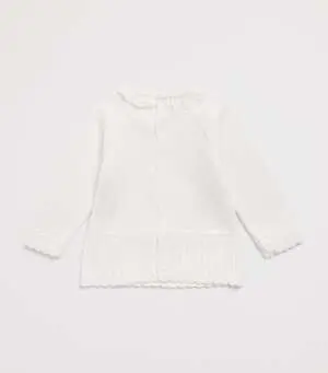 PAZ RODRIGUEZ Cotton Lace-trim Sweater With Bow Detail