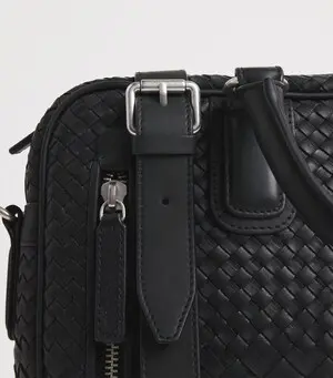 Officine Creative Leather Woven Armor Briefcase