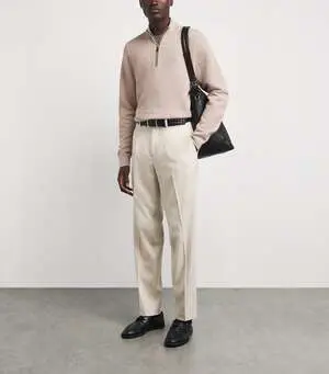 N.peal Cashmere Quarter-zip Temple Sweater