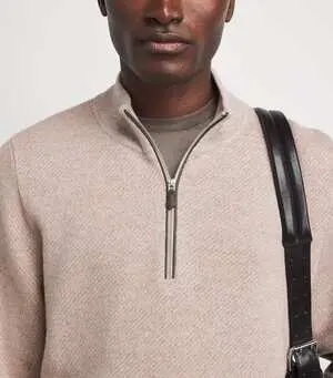 N.peal Cashmere Quarter-zip Sweater - Beige
