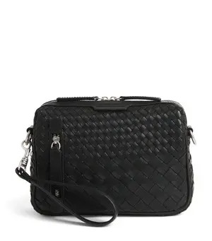 Officine Creative Woven Leather Pouch - Black