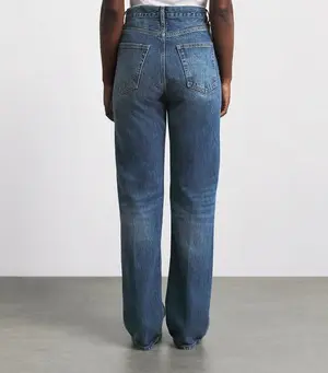 FRAME Distressed The Vertical Straight Jeans