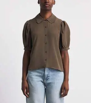 FRAME Silk The Prim Blouse