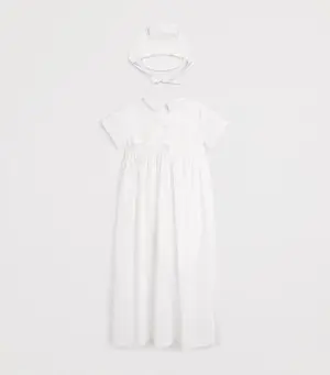 KISSY KISSY Pima Cotton Ceremonial Gown And Hat Set