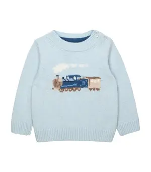 Trotters Wool-blend Steam Train Sweater