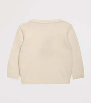 Trotters Wool-blend Fawn Intarsia Sweater