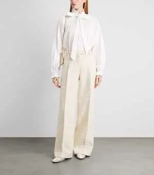 La DoubleJ Jacquard Wide-leg Trousers