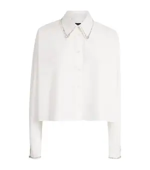 Fabiana Filippi Embellished Cotton Cropped Shirt - White