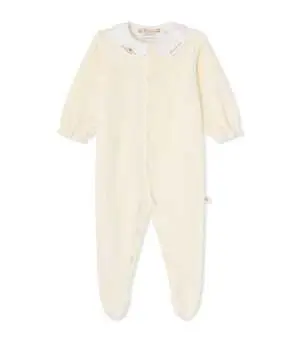 Bonpoint Embroidered-collar All-in-one - White