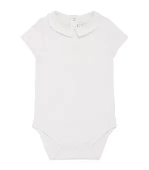 TARTINE ET CHOCOLAT Cotton Frilled-collar Bodysuit - White