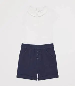 TARTINE ET CHOCOLAT Cotton Frilled-collar Bodysuit