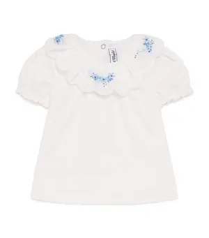 TARTINE ET CHOCOLAT Jersey Floral Embroidered Blouse