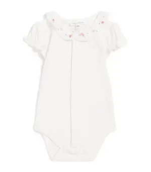 TARTINE ET CHOCOLAT Cotton Floral-detail Bodysuit - Ivory