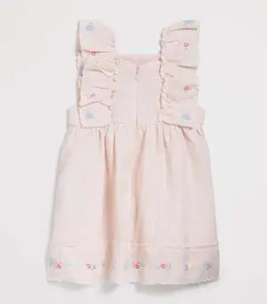 TARTINE ET CHOCOLAT Linen Embroidered Dress