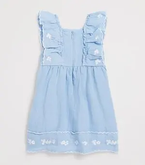 TARTINE ET CHOCOLAT Linen Embroidered Dress