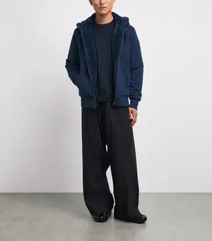 Moose Knuckles Padded Bunny Zip-up Hoodie - Navy