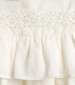 TARTINE ET CHOCOLAT Cotton-blend Ruffle-collar Dress