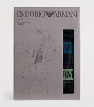 Emporio Armani Stretch-cotton Logo Trunks