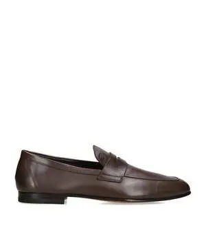 TOD'S Leather Mocassino Loafers - Brown