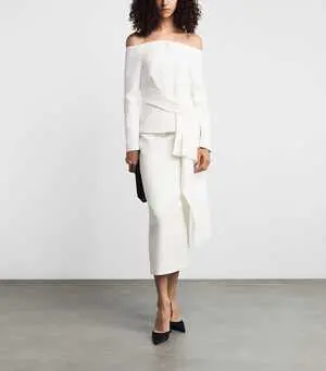 Roland Mouret Off-the-shoulder Draped Jacket