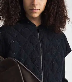 Fabiana Filippi Quilted Sleeveless Gilet With Sequins