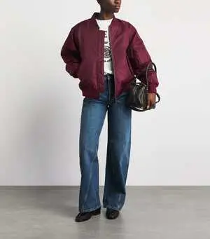 ANINE BING Cropped Leon Bomber Jacket
