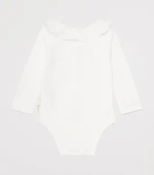 Harrods Cotton Bodysuit With Ruffle Collar