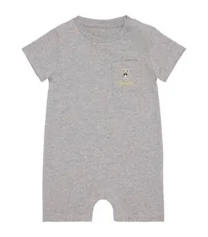 Harrods Jersey Bear Playsuit - Grey