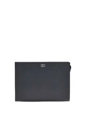 Valentino Garavani Vlogo Signature Pouch In Soft Grain Leather