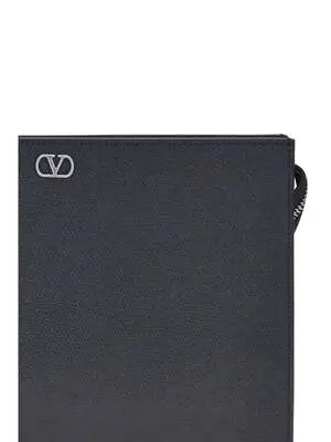 Valentino Garavani Vlogo Signature Pouch In Soft Grain Leather