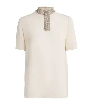 Valentino Garavani Silk Embroidered Top