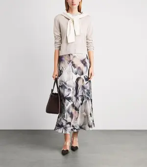 Agnona Wool-silk-cashmere Fine Knit Cardigan